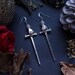 Sword Hand Earrings Sword Earrings Big Sword Earring Gothic Sword ...