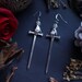 Sword Hand Earrings Sword Earrings Big Sword Earring Gothic Sword ...