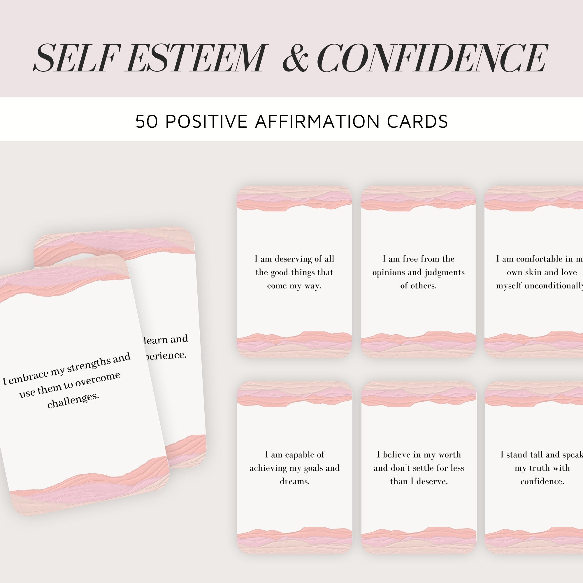 Self Esteem Printable Affirmation Cards Affirmation Cards for - Etsy
