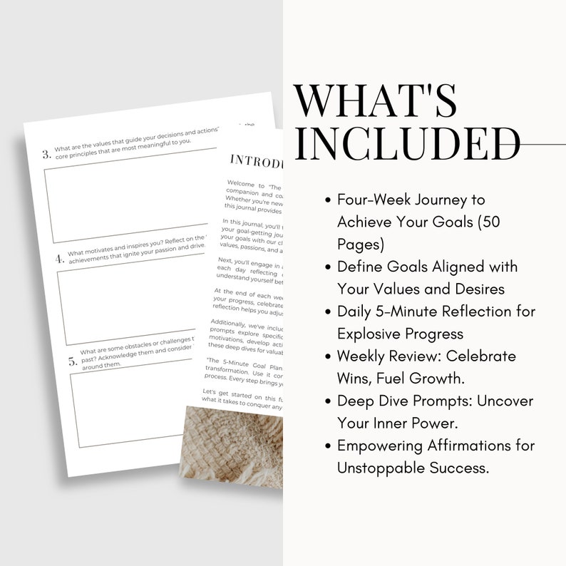 5-minute Goal Planner Goal Journal Goal Setting Goal - Etsy