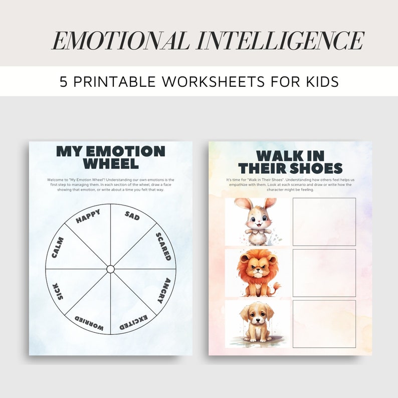 Emotional Intelligence for Kids School Activities Printable - Etsy