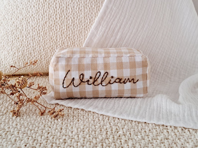 Custom Monthly Milestone Blocks Gingham Age Blocks for - Etsy