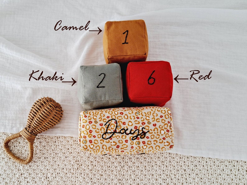 Leopard Print Baby Milestone Blocks: Embroidered Nursery Decor - Etsy