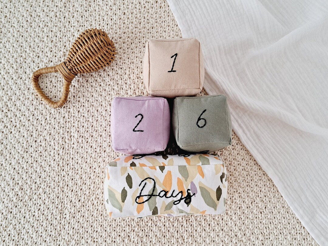 Modern Baby Age Milestone Blocks, Lightweight Month Milestone Blocks ...