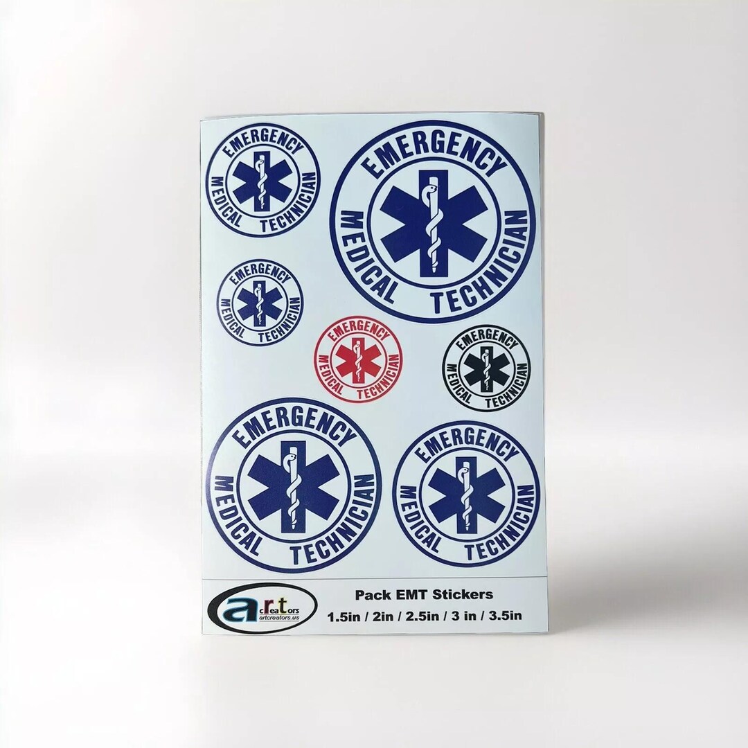EMT Stickers Emergency Medical Technician for Professionals Pack of 7 ...