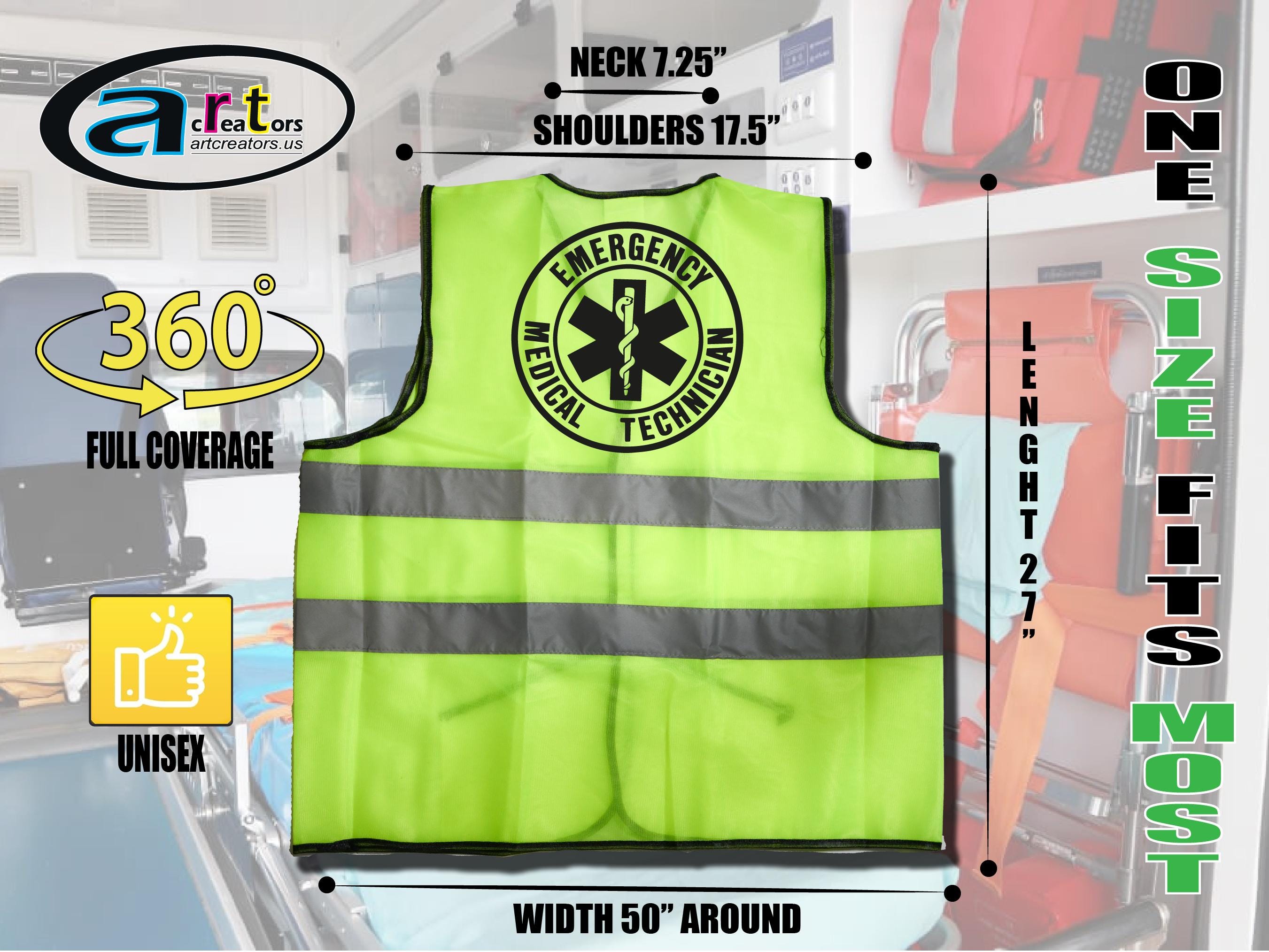 PERSONALIZED EMT Vest Emergency Services Safety Reflective Yellow W ...