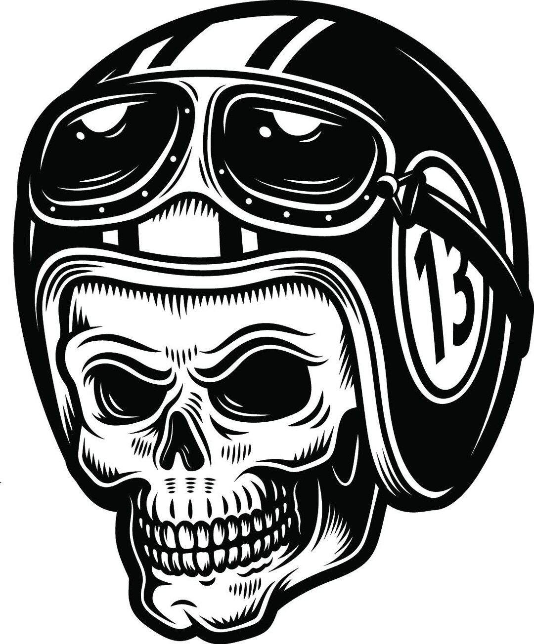 Skull Skeleton Sticker Waterproof Racing Motorcycle Helmet Window ...