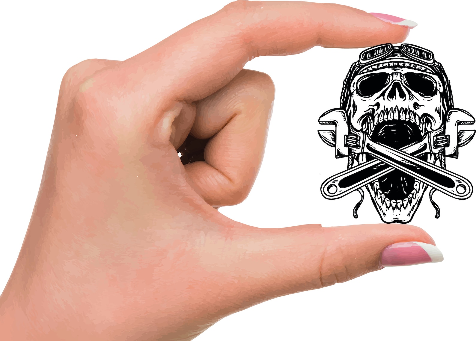 Skull Skeleton Sticker Waterproof Mechanic Adjustable Wrench Car Window ...