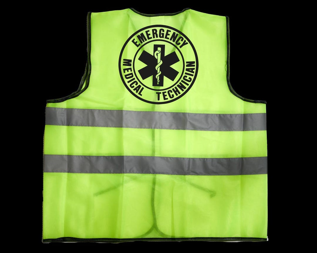 PERSONALIZED EMT Emergency Services Safety Vest Reflective Yellow W ...
