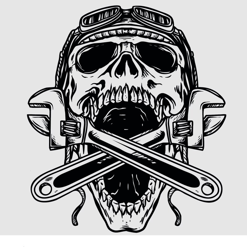 Skull With Wrenches - Etsy