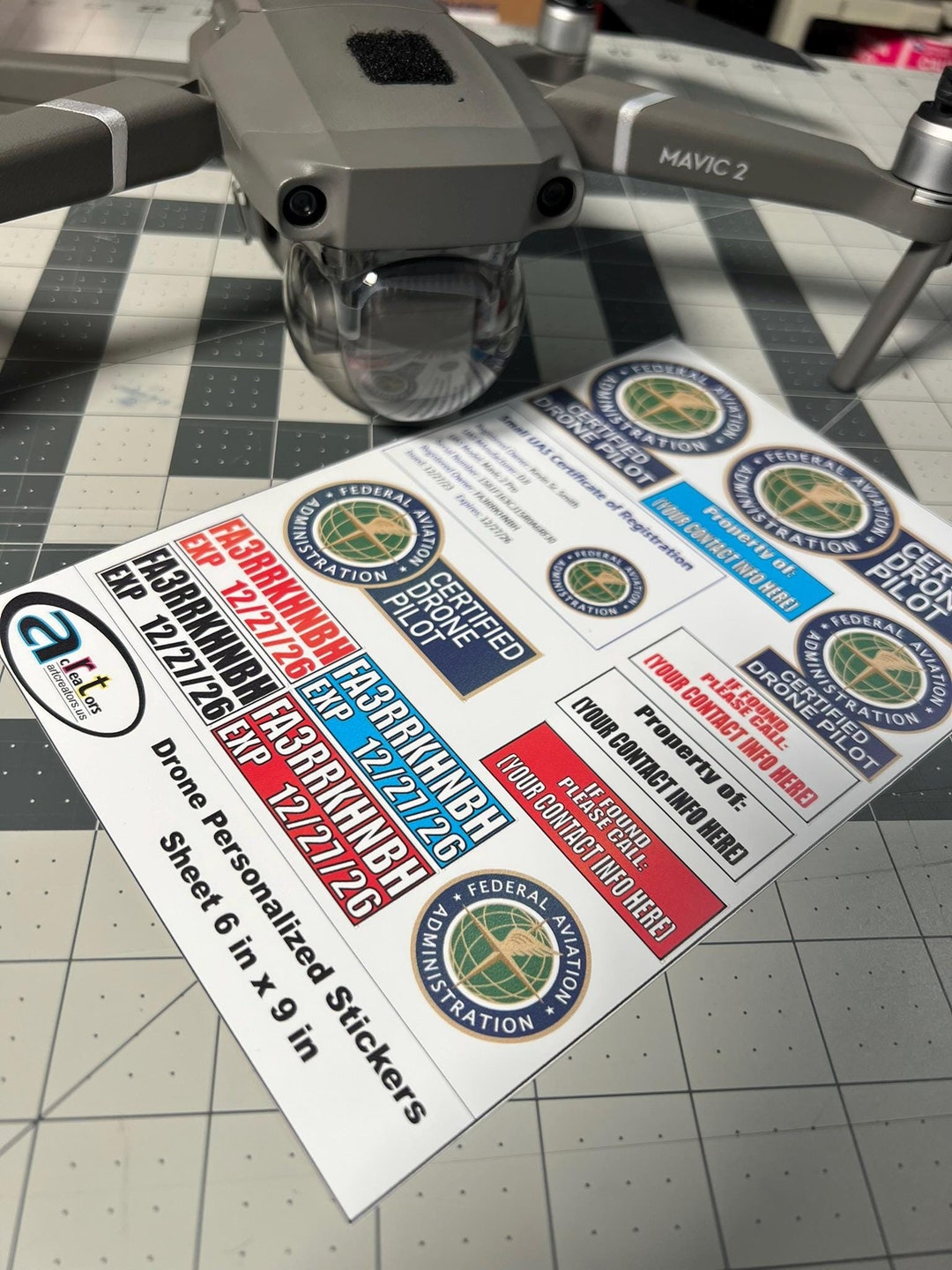 Vinyl Custom Stickers FAA Certified Drone Pilot - Personalize Sticker ...