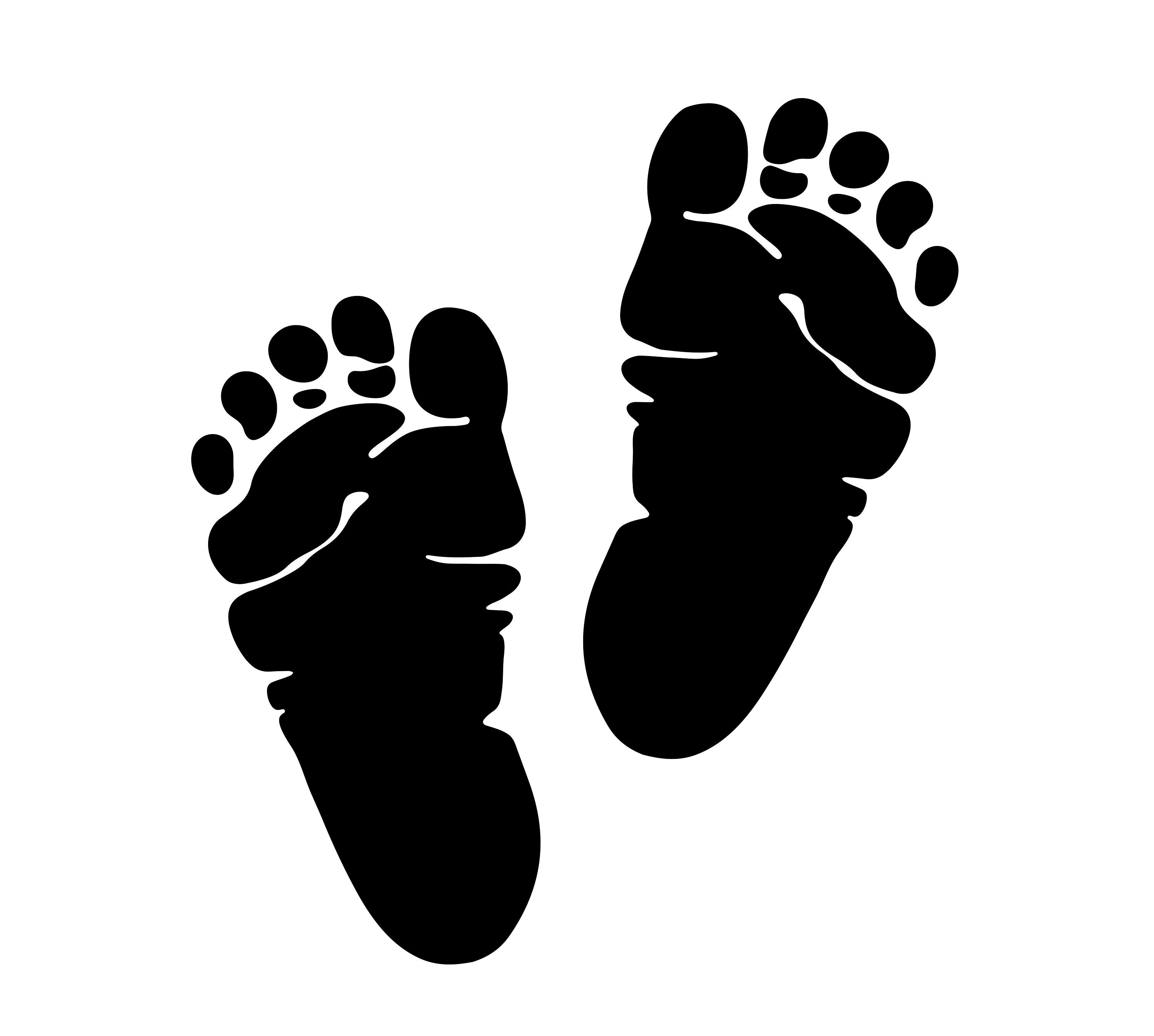 Baby Feet Cut Files, Baby Feet Decal, Child Footprints, Kids Footsteps ...