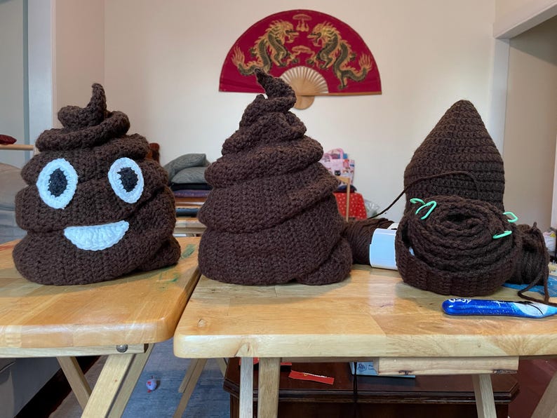 Poop Emoji Toilet Paper Cover - Crochet Pattern - Etsy