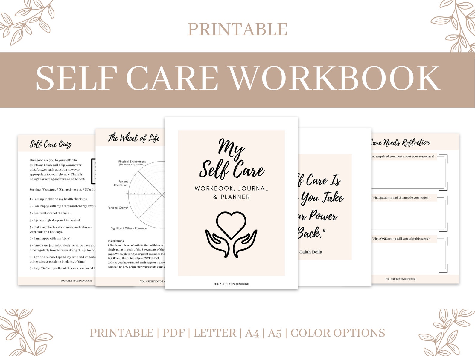 Printable Self Care Workbook Self Care Planner Self Care | Etsy