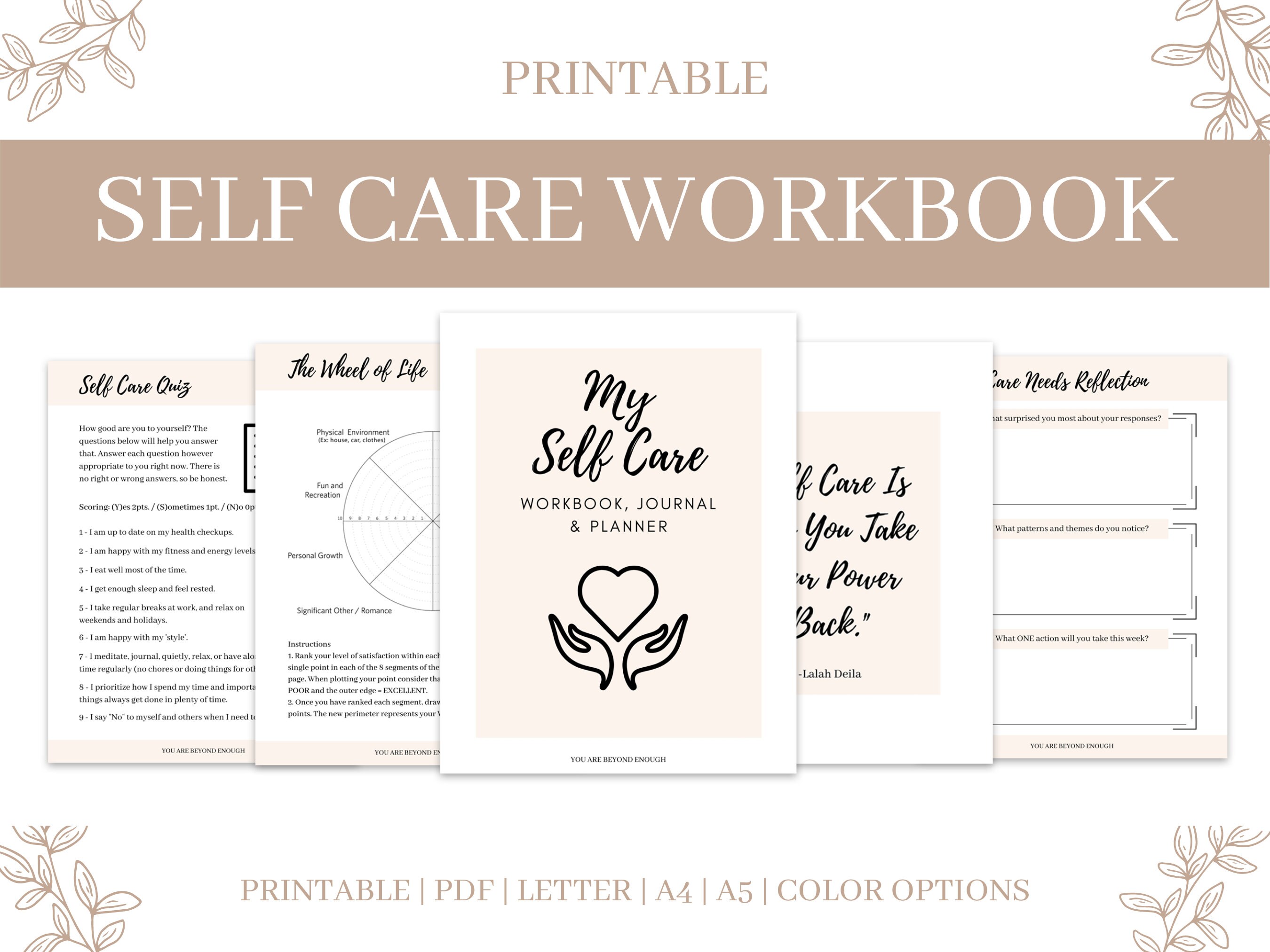 Printable Self Care Workbook Self Care Planner Self Care | Etsy