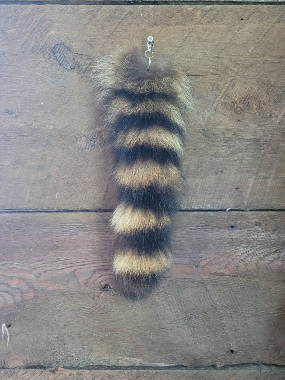 Raccoon Tail Keychain, Costume Piece, Tail Attachment, Genuine Fur - Etsy