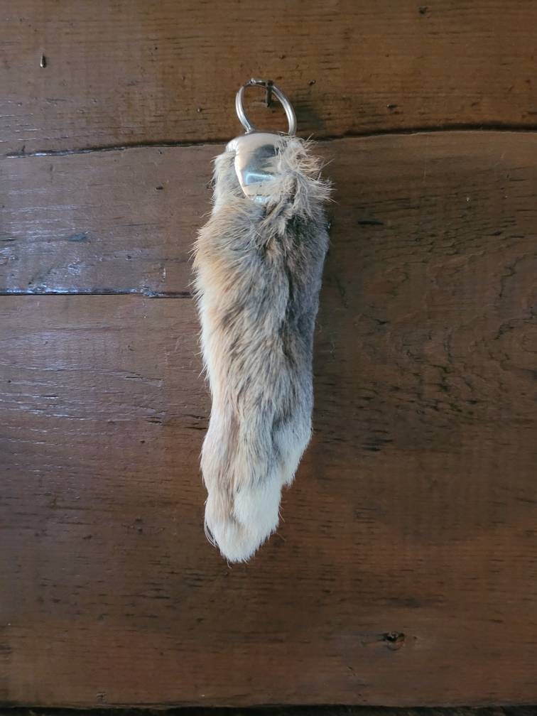 Lucky Rabbit Foot Keychain. Genuine Rabbit Foot Keyring - Etsy