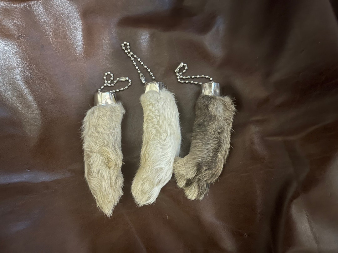Lucky Rabbit Foot Keychain. Genuine Rabbit Foot Keyring - Etsy
