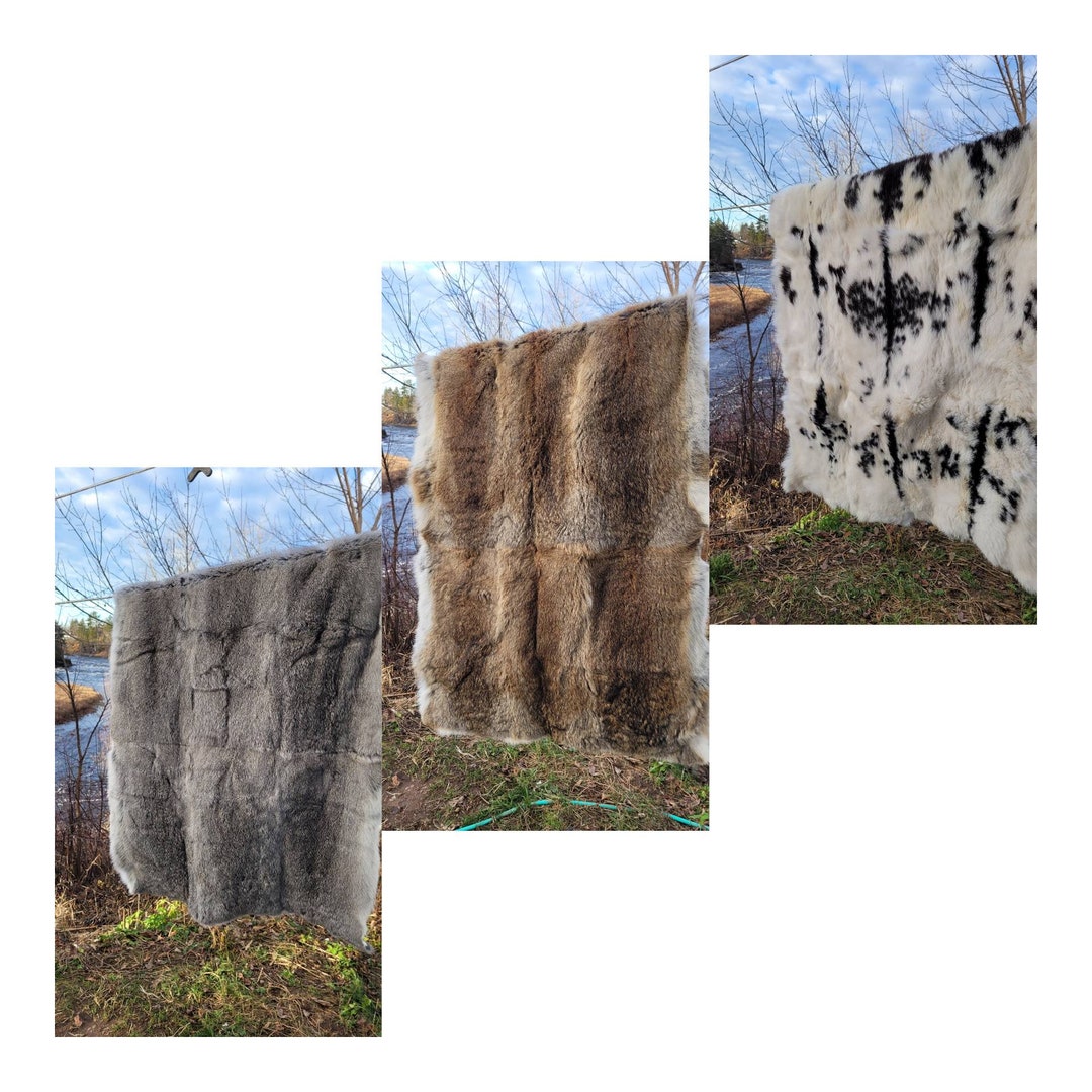 Rabbit Pelt Throw - Real Rabbit Fur Throw - Fur Throw 20inx40in - Etsy