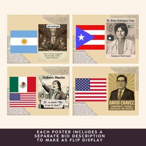 Hispanic Heritage Month Posters & Banner: Latino Leaders Classroom ...
