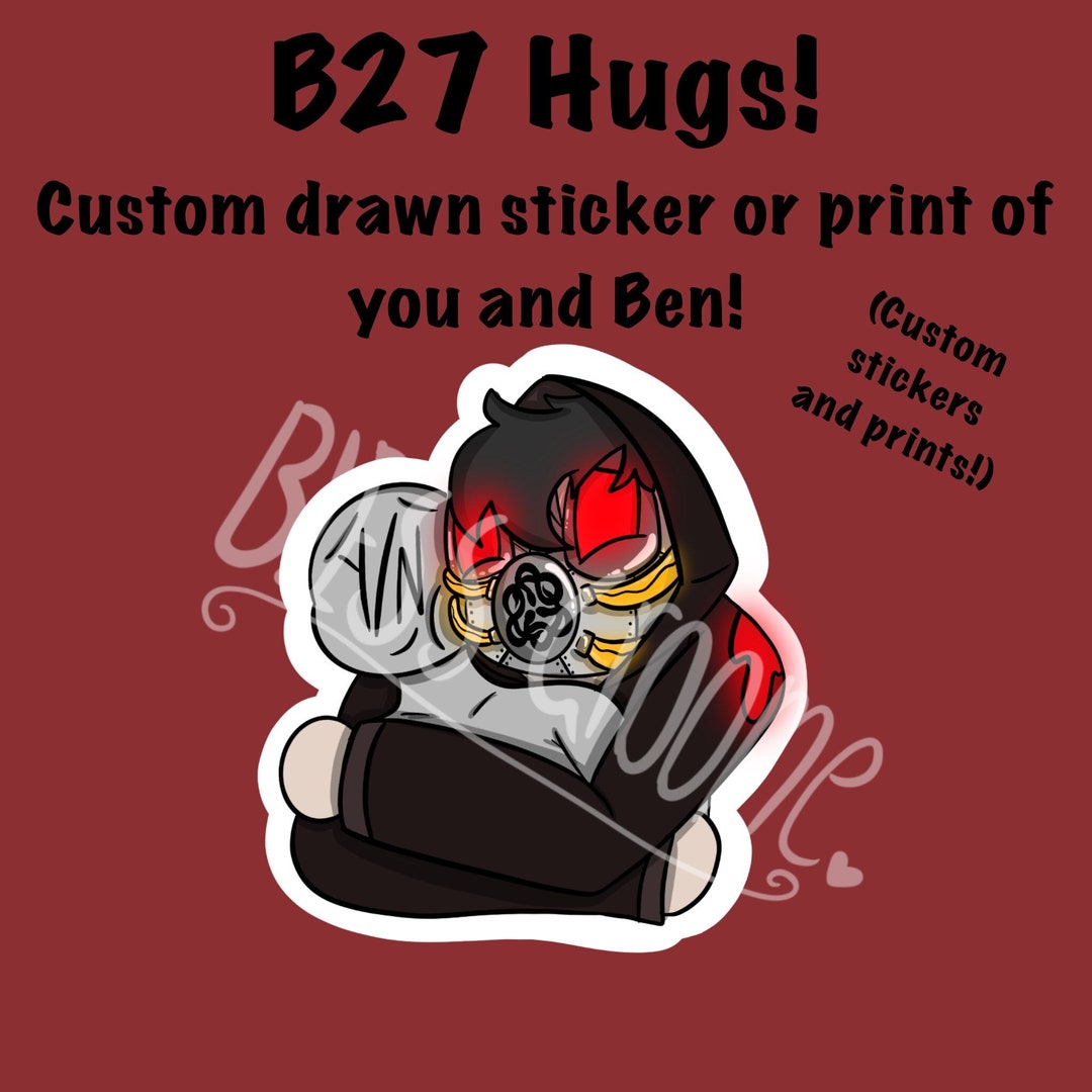 B27 Hugs Custom Drawn Sticker or Print of You or OC Hugging - Etsy