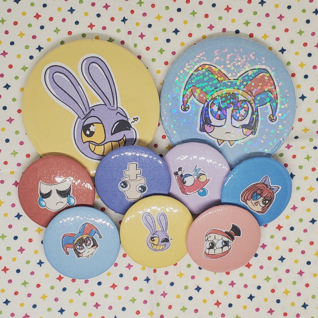 The Amazing Digital Circus, Character Badges holo Versions Avaliable - Etsy
