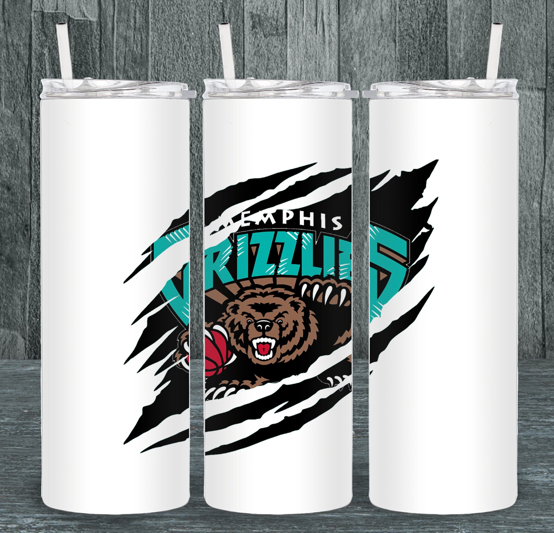 Custom Ripped Memphis Grizzlies 20 oz Skinny Tumbler — TAW Sublimation ...
