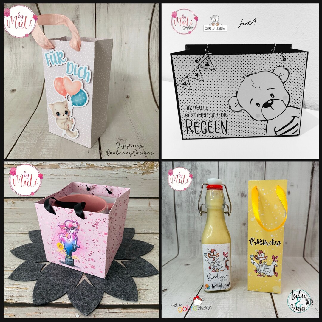 Plotter File Set of Gift Bags in 4 Different Sizes - Etsy