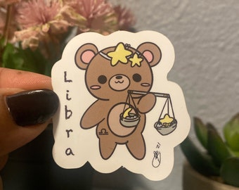 Funny Libra Zodiac Sticker Sheet Cute Pink Astrology Angel - Etsy