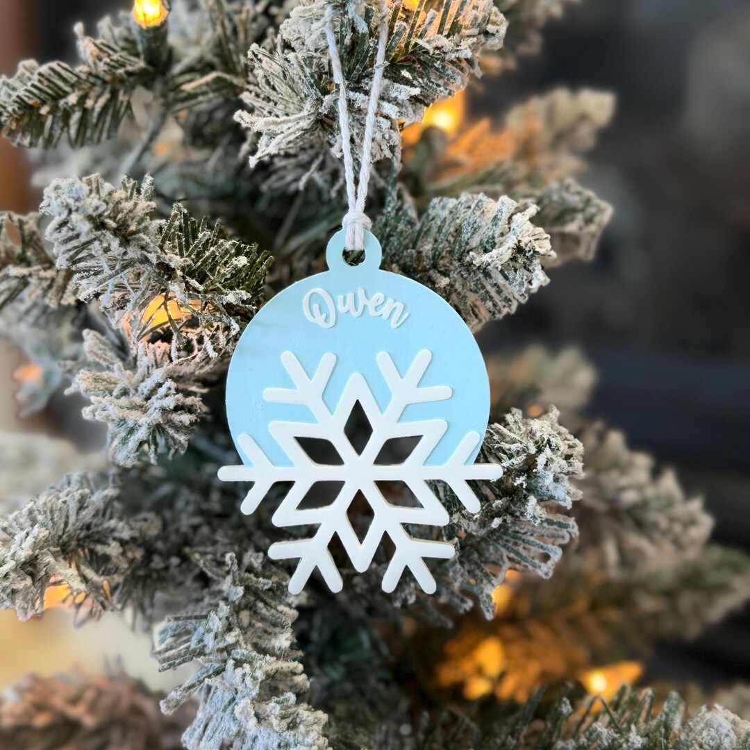 Custom 3D Printed Snowflake Ornament | Christmas Ornament | Winter ...