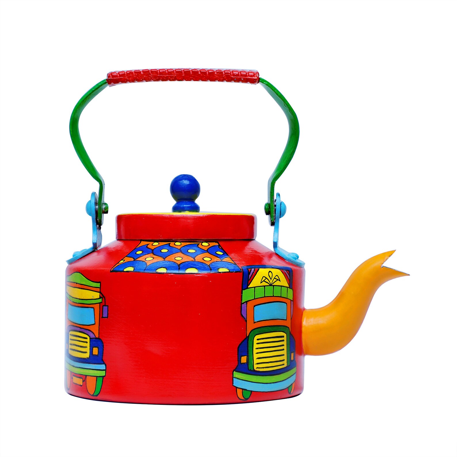 Hand Painted Tea Kettle Traditional Indian Tea Pot With Colorful Indian ...