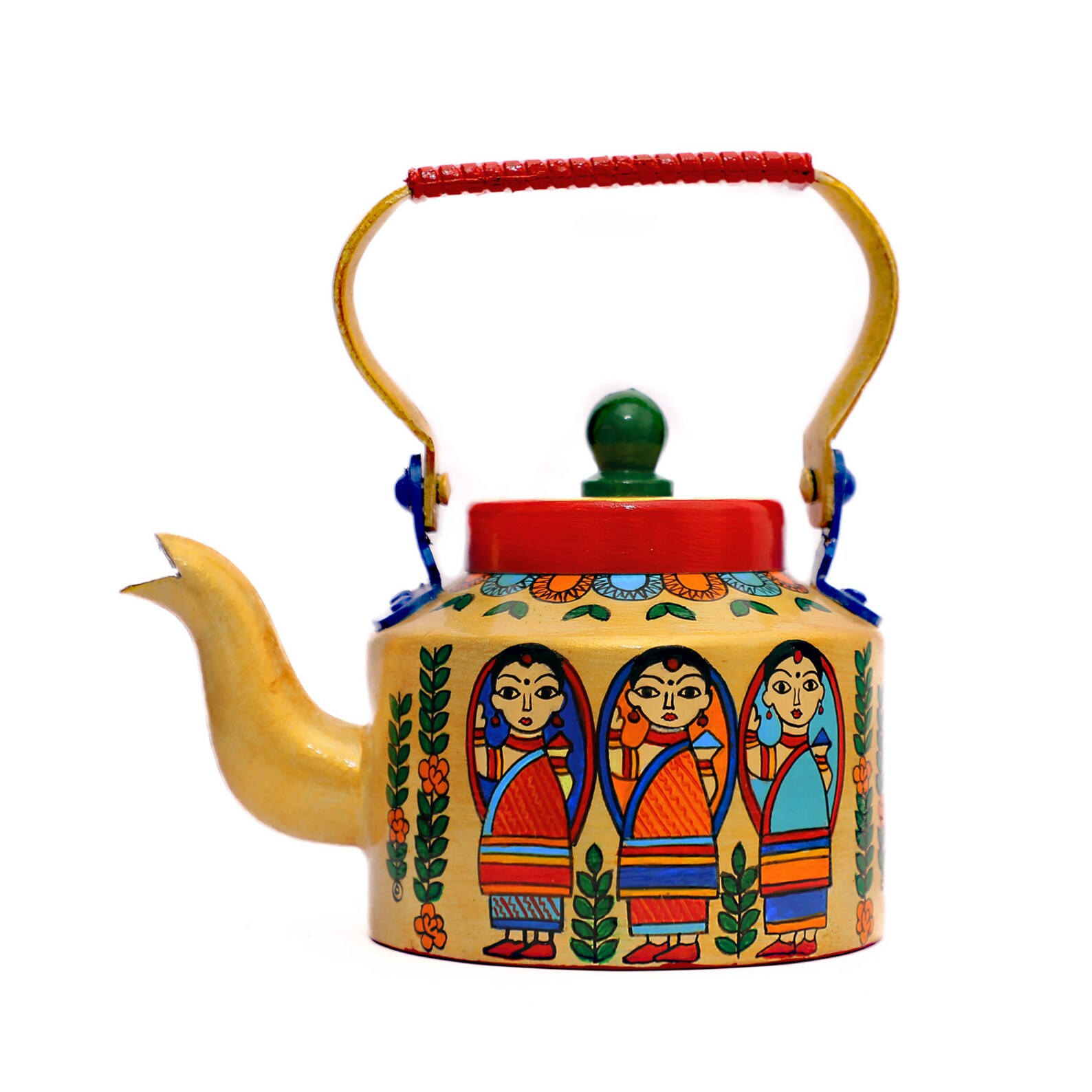Hand Painted Tea Kettle Traditional Indian Tea Pot With Tribal Art ...