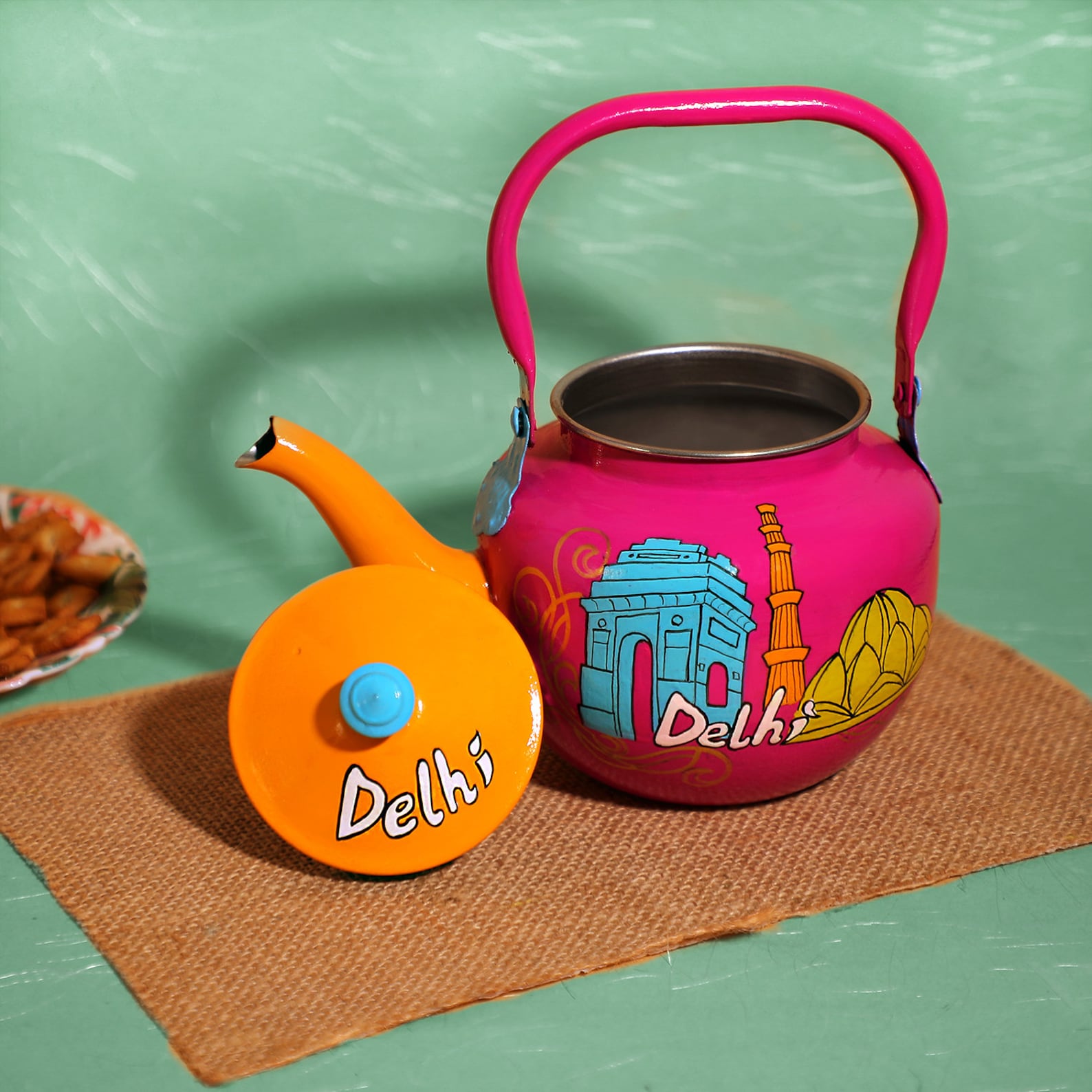 Hand Painted Tea Kettle Indian Traditional Colorful Teapot Handmade ...