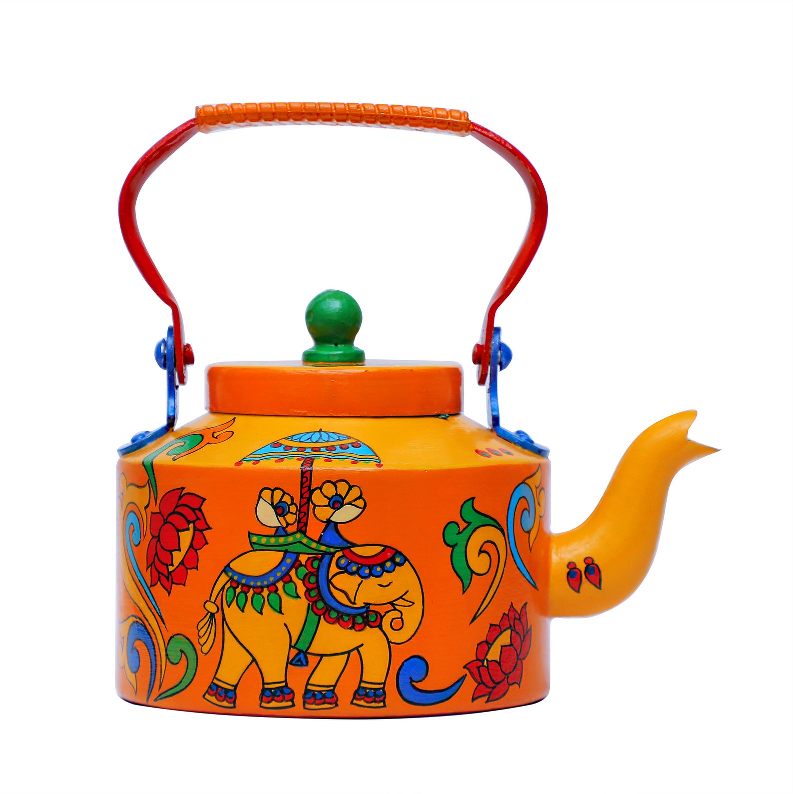 Hand Painted Indian Traditional Tea Kettle Handmade Colourful Chai ...