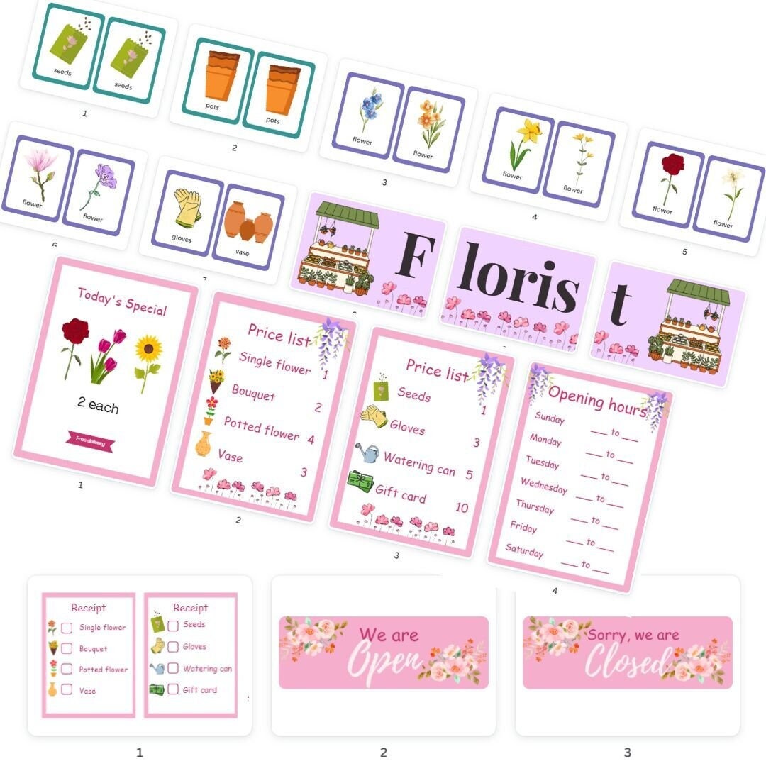 Florist Flower Shop Dramatic Play Pretend Play Primary School - Etsy