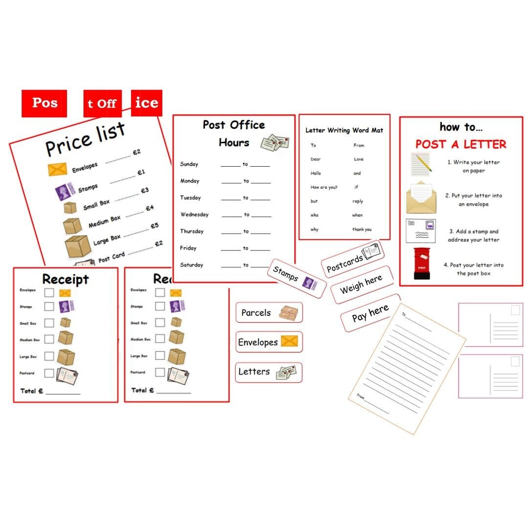 Post Office Dramatic Play Pretend Play Primary School - Etsy