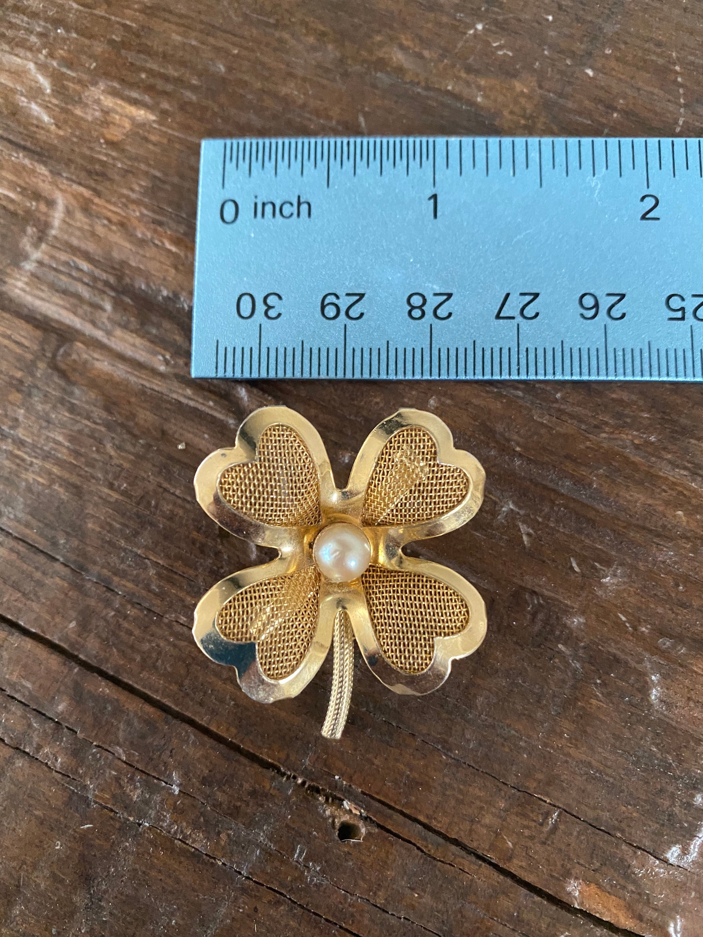Vintage Coro Four Leaf Clover Pin - Etsy