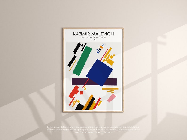 Kazimir Malevich Poster, Suprematist Composition 1916, Minimalistic Art ...