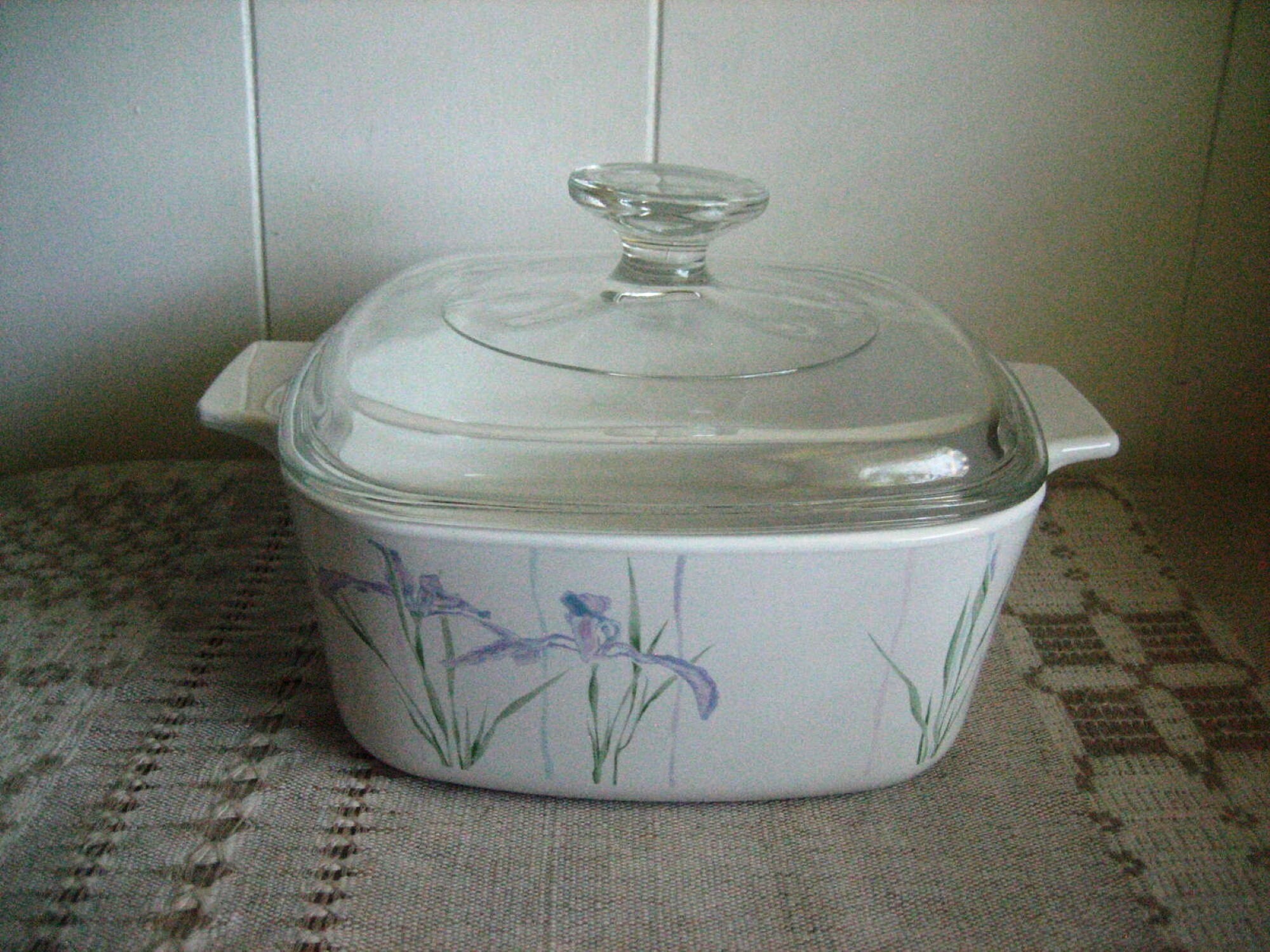 Vintage Corning Ware Shadow Iris Casserole, Corningware Lidded Baking ...