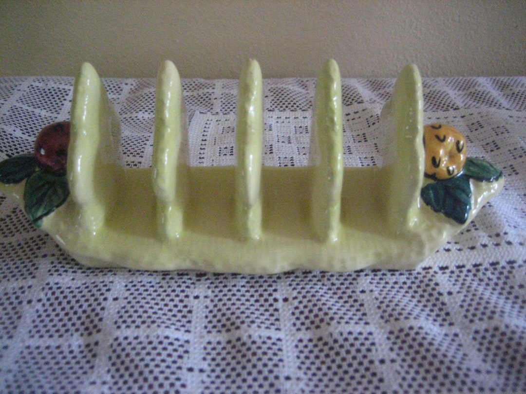 Vtg Decorative Ceramic Toast Rack 4 Slice, Genuine Staffordshire ...