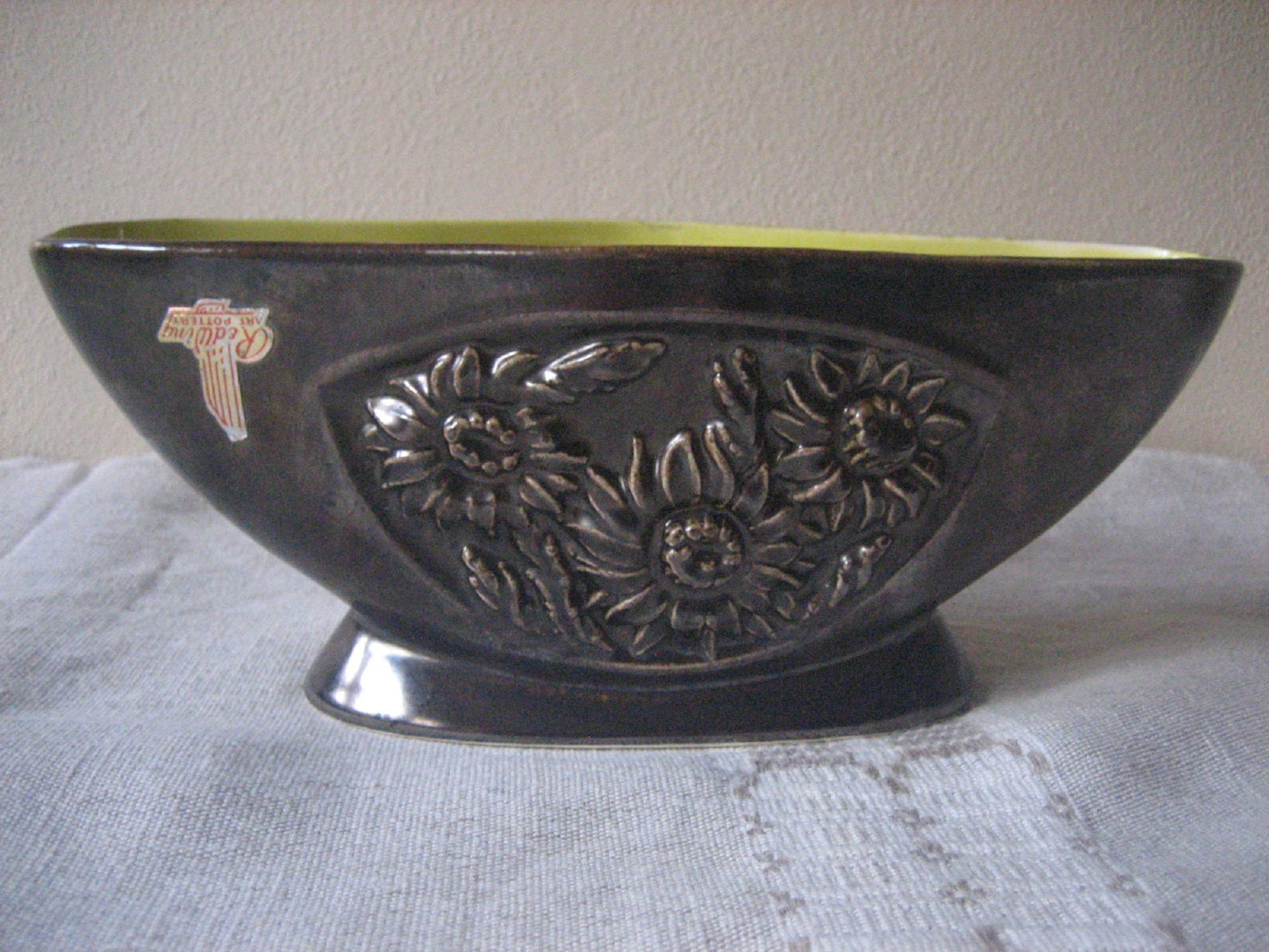 Red Wing Pottery Tropicana Sunflower Planter Vintage Bronze - Etsy