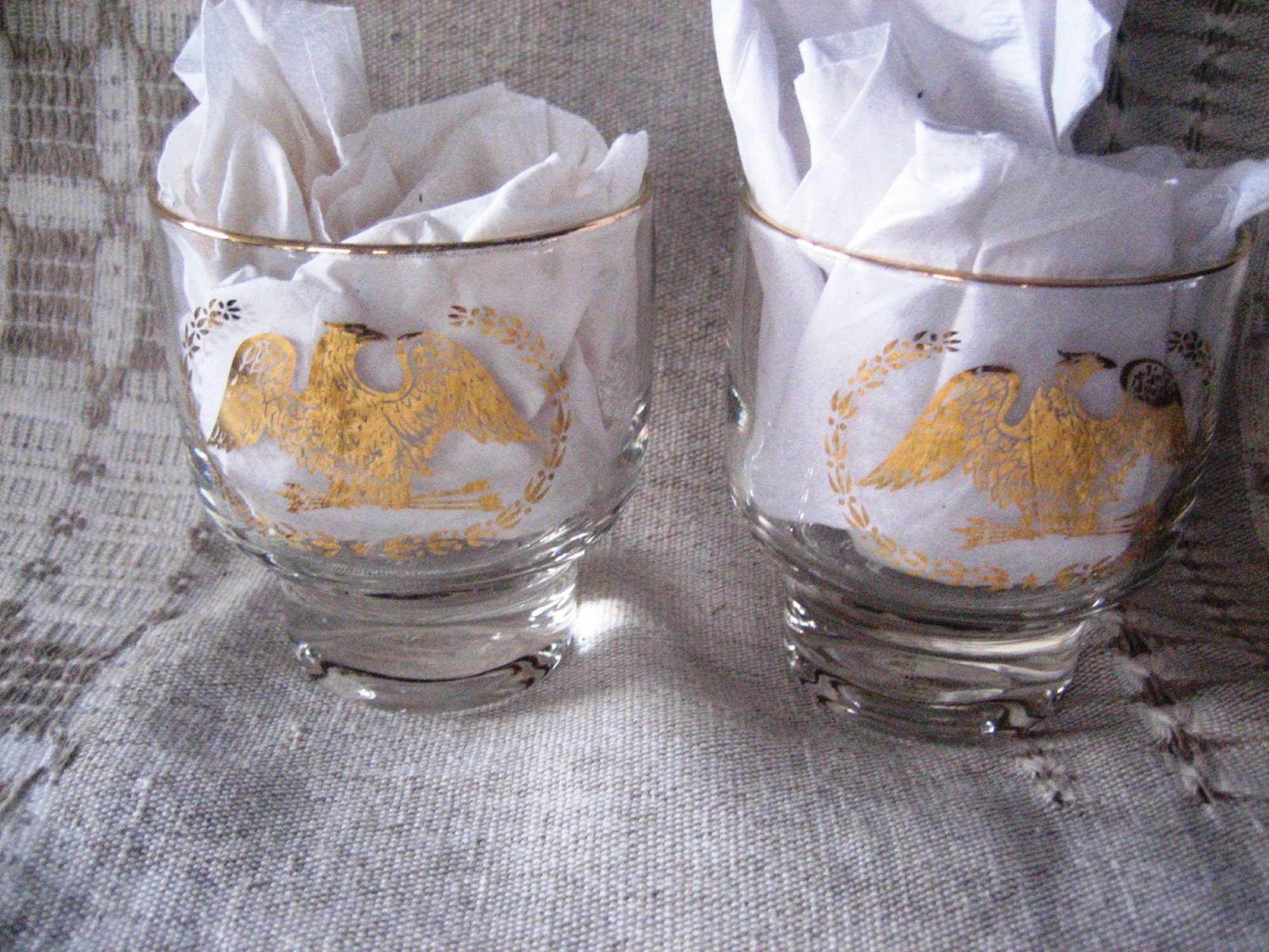 Vintage MCM Patriotic Glass Ice Bucket, American Eagle Ice Bucket, 7 ...