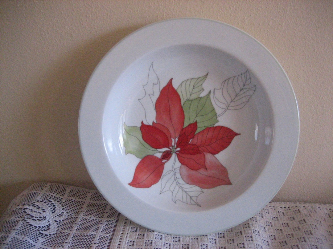 Vintage Block Spal Poinsettia Rimmed Soup Bowl, Portugal China Designed ...