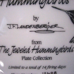 Ruby-throated Hummingbird Plate, the Jeweled Hummingbirds Plate by the ...