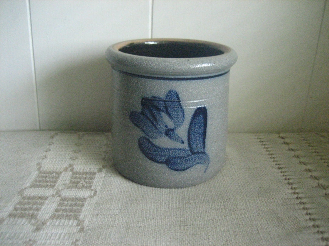 Vintage Salt Glazed Rowe Pottery Works Mini Crock, Cambridge Wisconsin ...