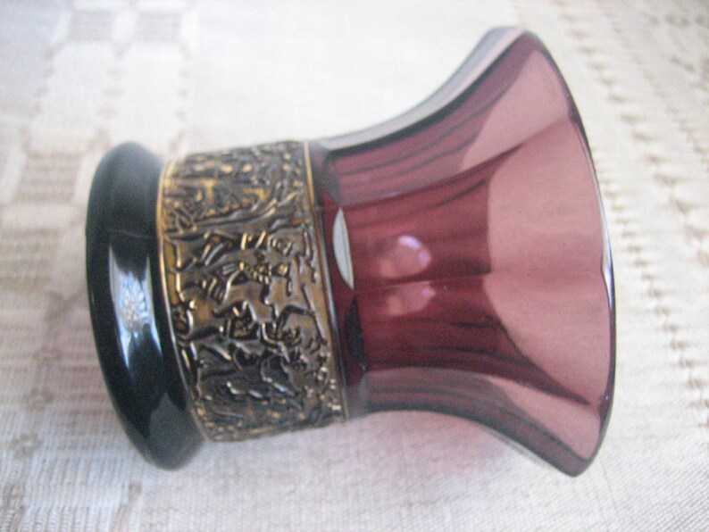 Walther Amethyst Glass Vase With Gold Frieze Band of Dancing People - Etsy
