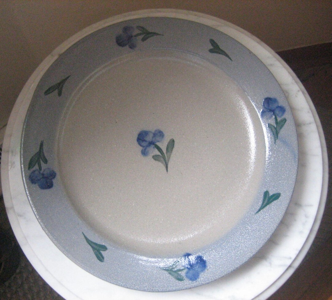 Vintage Rowe Pottery Works Plate, Salt Glaze Floral Dinnerware, Pottery ...