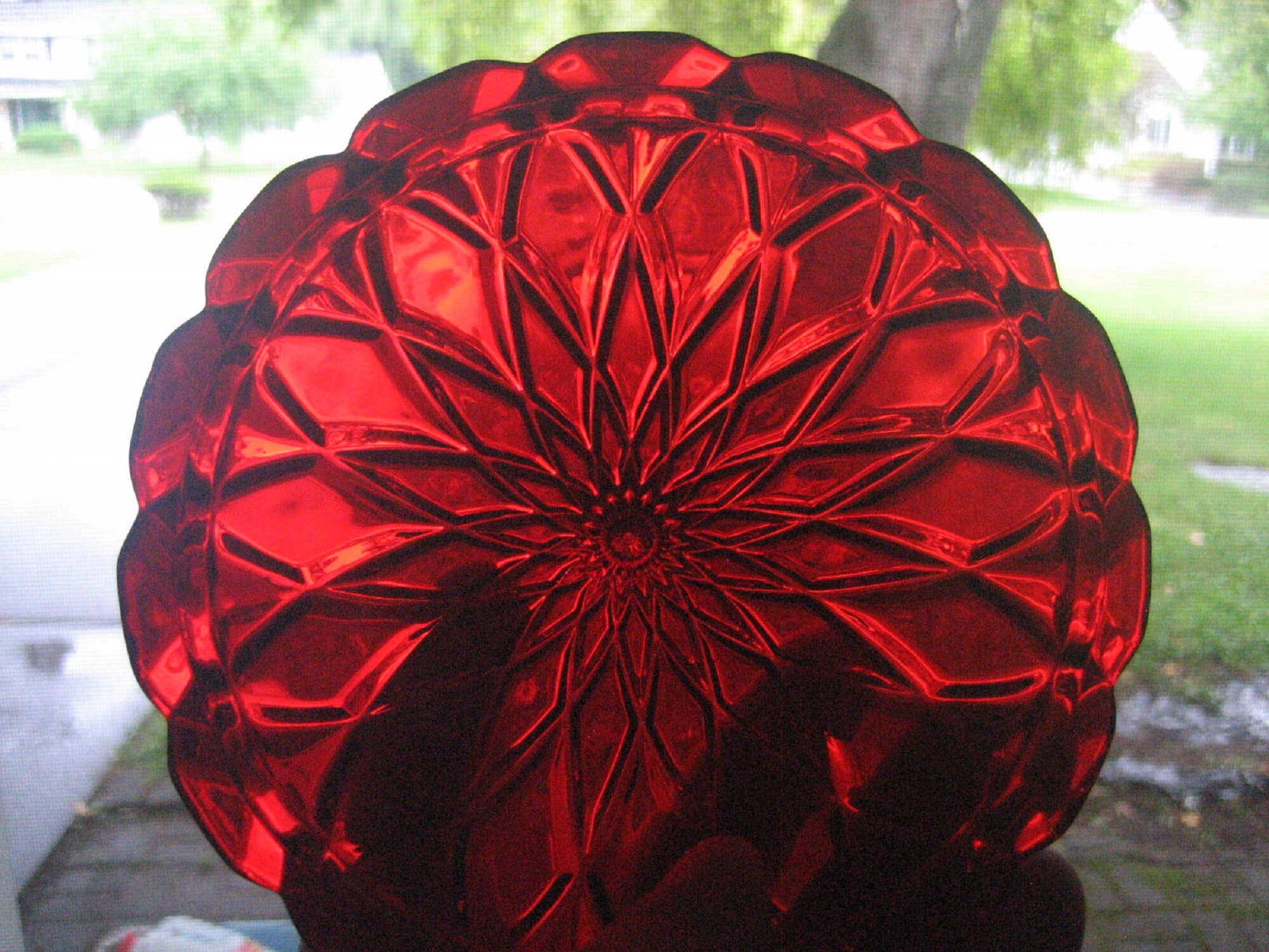 Hershey Kiss Shaped Covered Candy Dish Ruby Red Flashed Glass Crystal ...