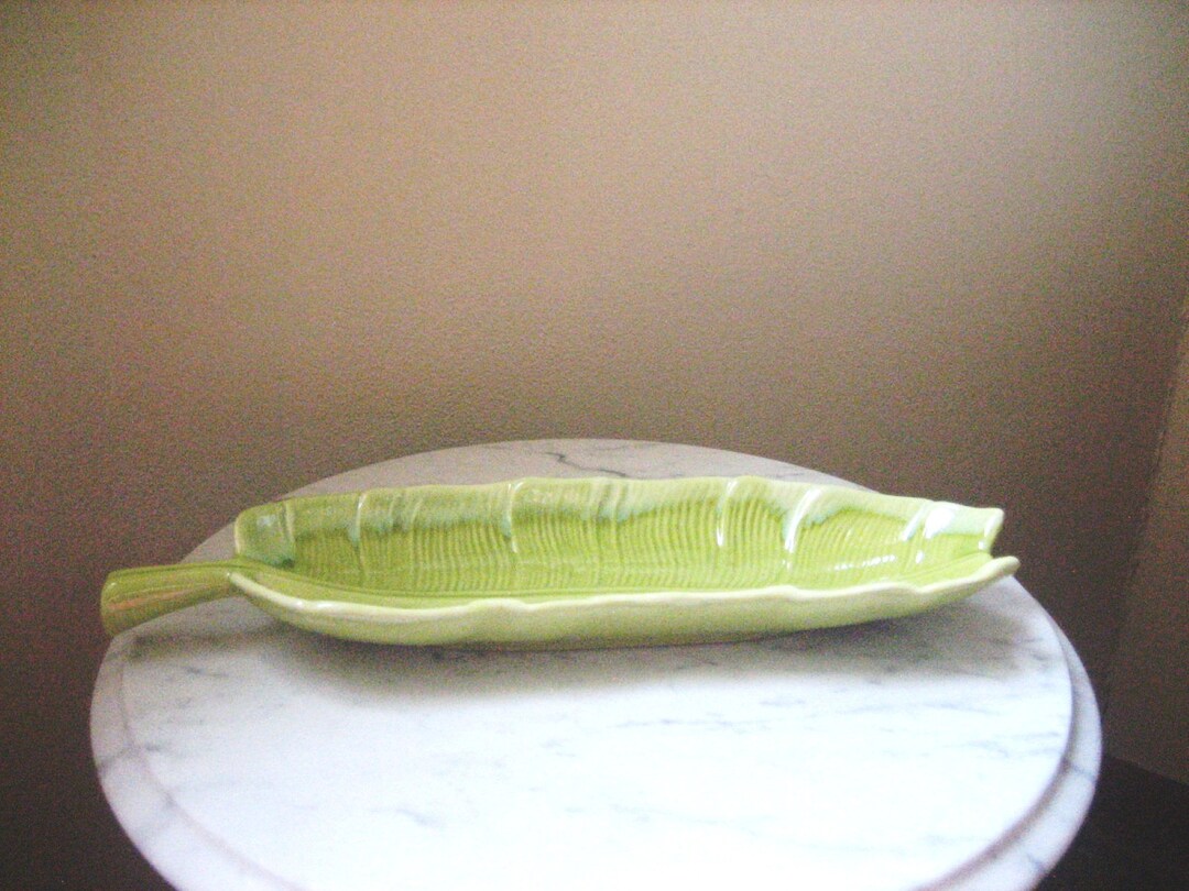 Royal Haeger Yellow/green Leaf With Stem Dish, Vintage Haeger ...