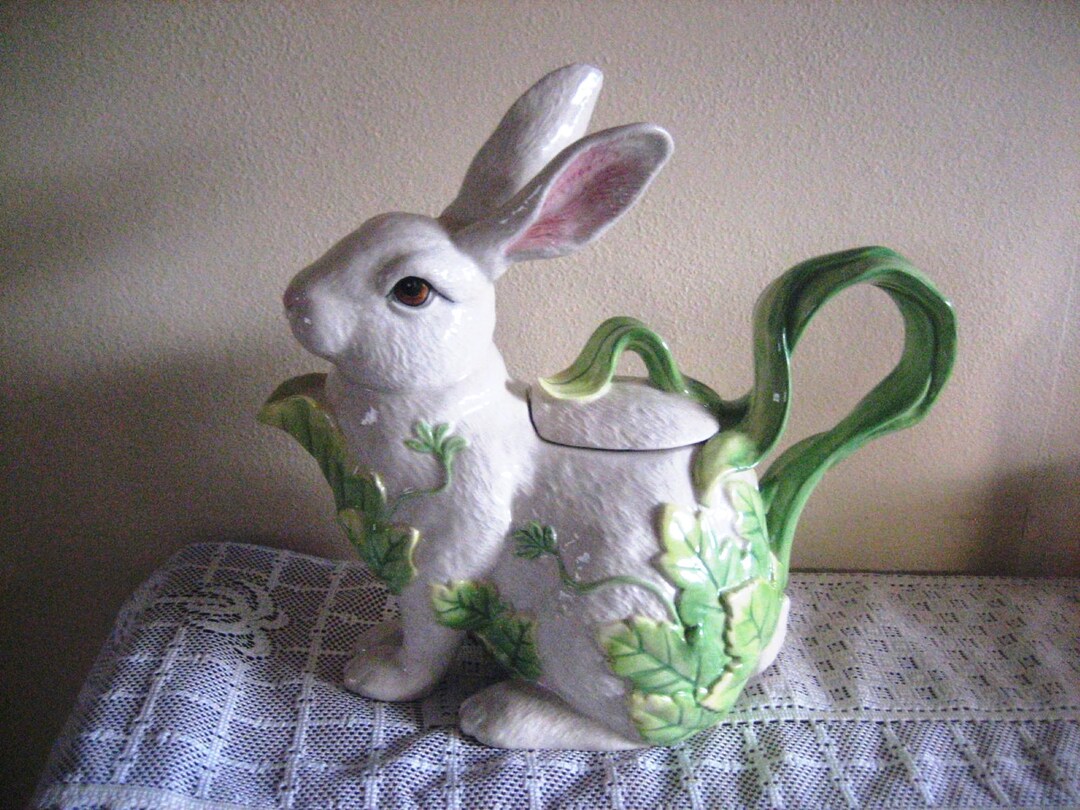 Vintage Fitz & Floyd Rabbit Teapot With Lid, Fitz and Floyd Le Lapin ...
